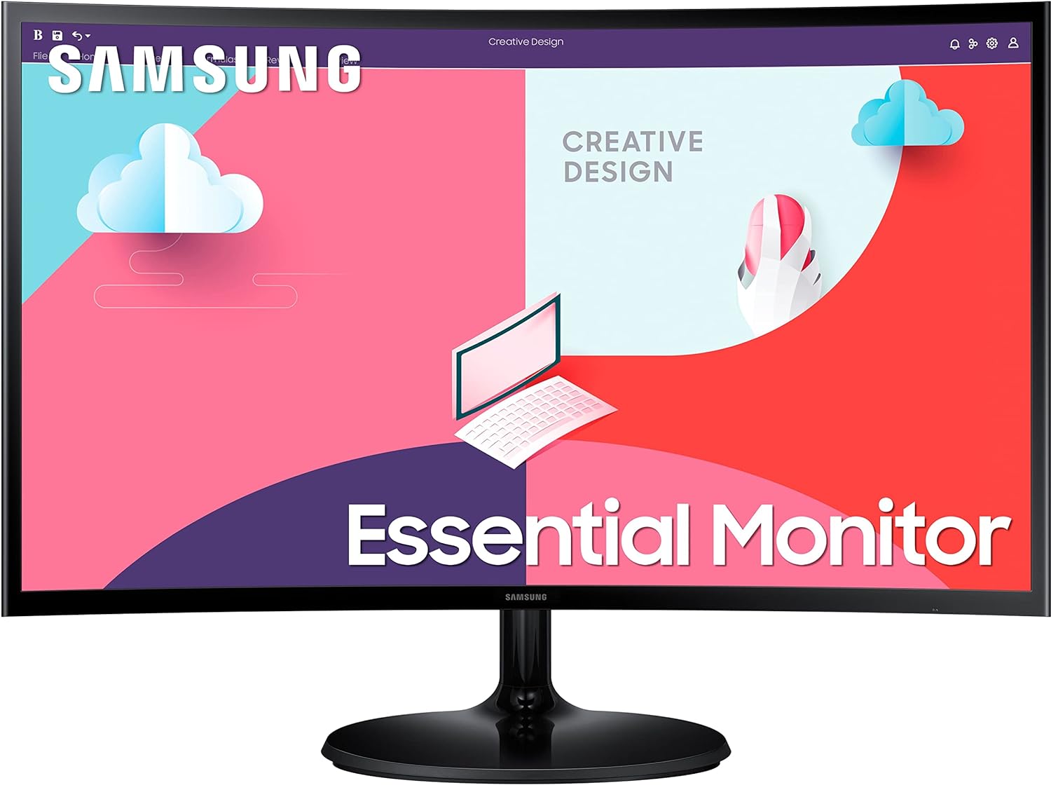 Samsung 24-Inch(59.8cm) FHD, 75 Hz, 1800R Curved 1,920 X 1,080 LED Mon ...